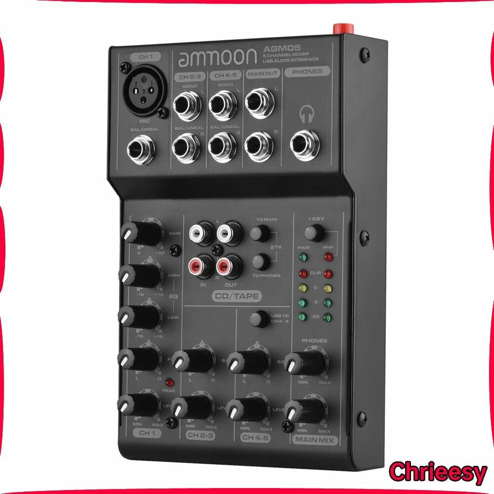 Мини-микшерный пульт Ammoom AGM05, компактный, с USB интерфейсом для домашней студии