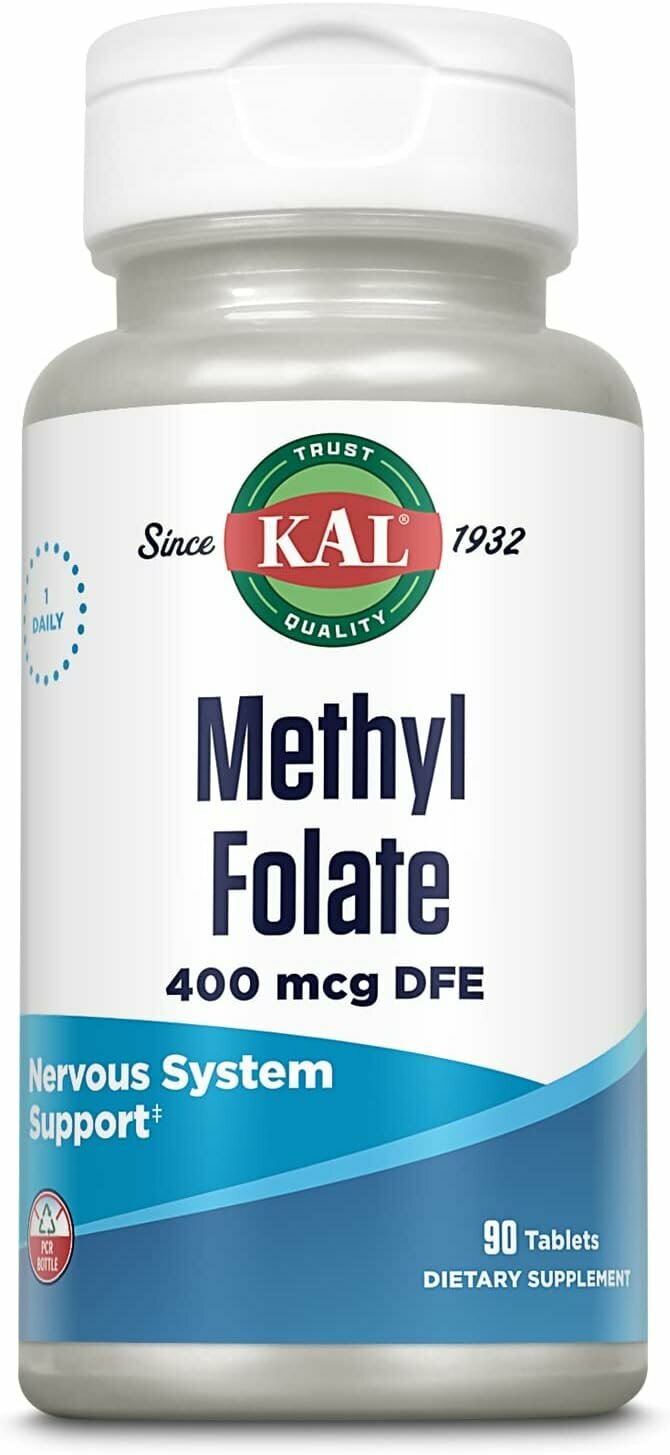 KAL, Methyl Folate, Метил фолат DFE в таблетках, 400 мкг, 90 шт