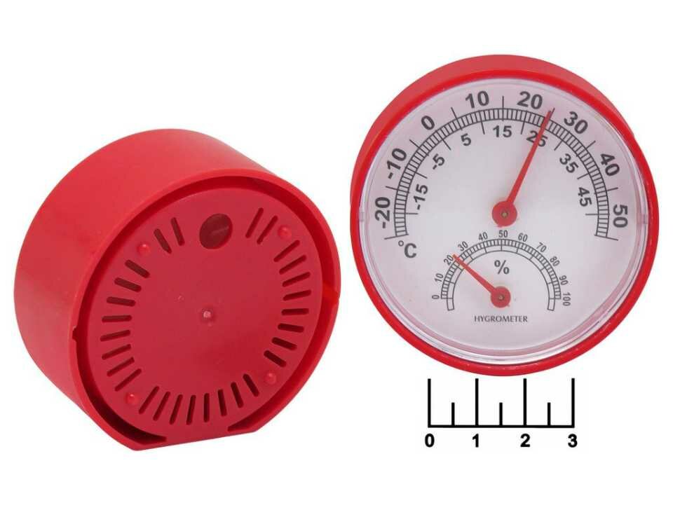 Термометр-гигрометр биметаллический (-20.+50C) 41035 (красный)