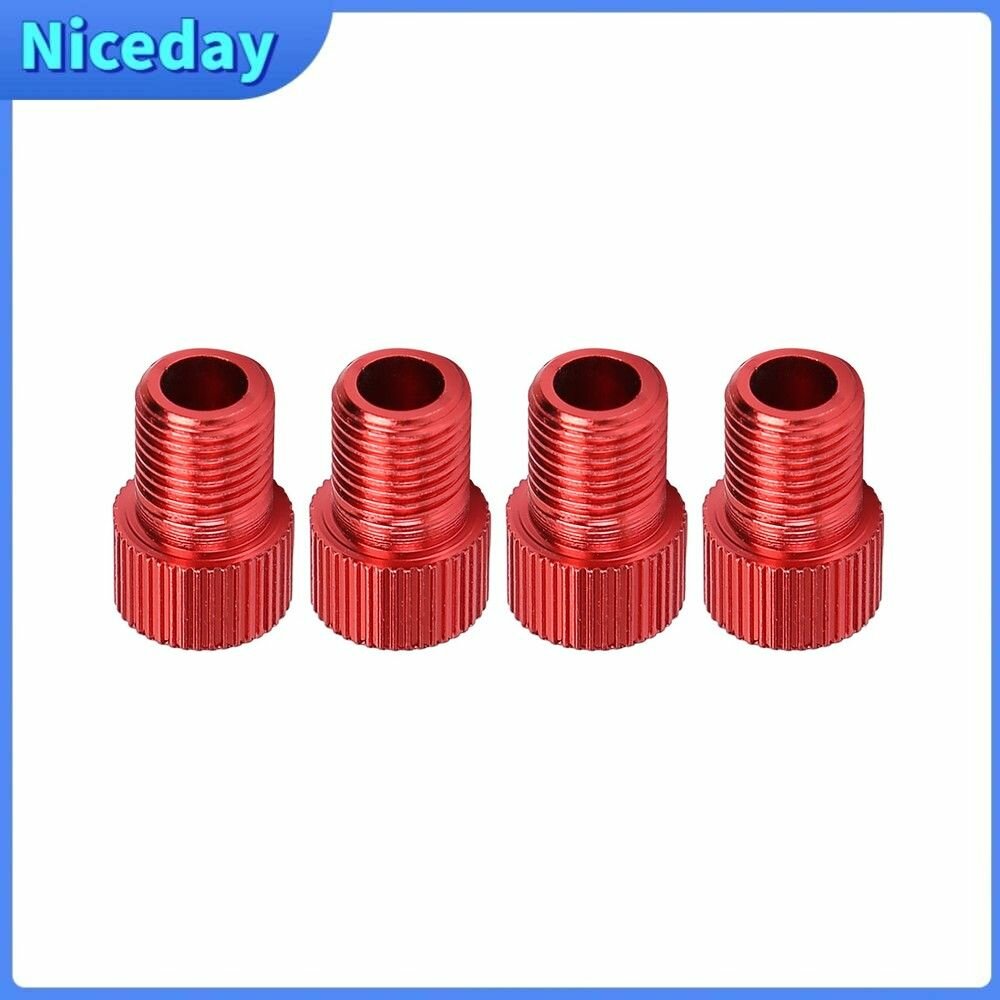 Адаптер воздушного насоса Presta в Schrader (4 шт, красный)