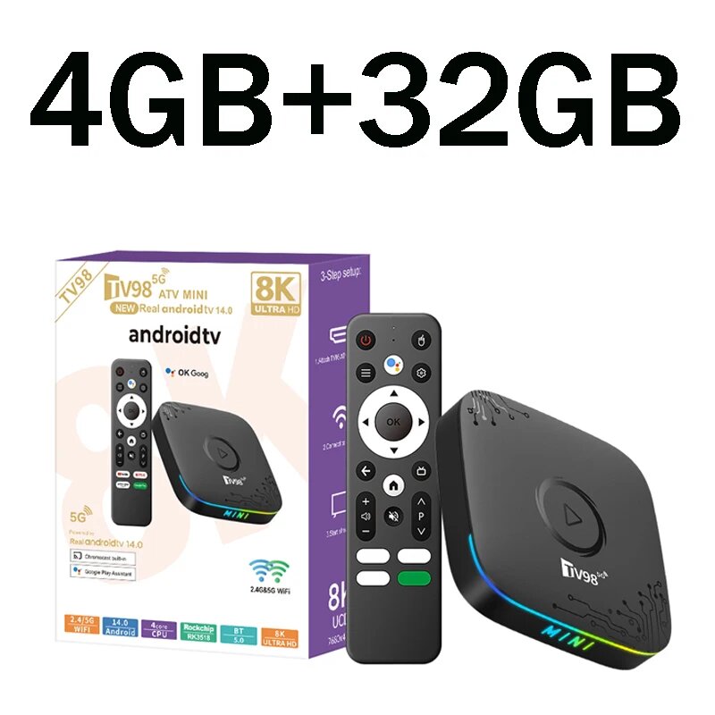 TV приставка Android TV Box TV98 ATV mini 4GB+32GB