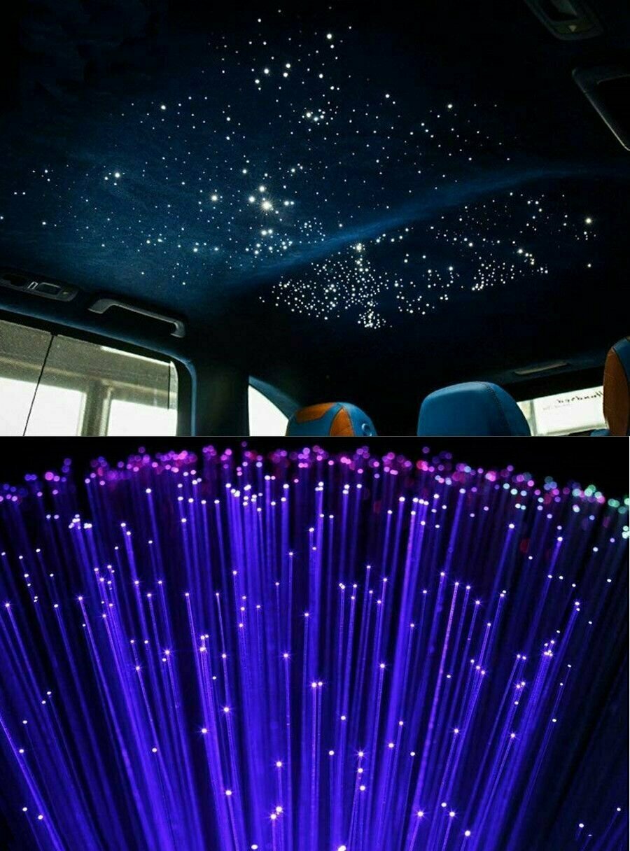 100 Шт. Светодиодных Волоконно-Оптических Кабелей 3M Light Engine Super Bright Диаметром 0,75 Мм С Торцевым Свечением Из Pmma Пластика Для Звездного Потолка Автомобиля