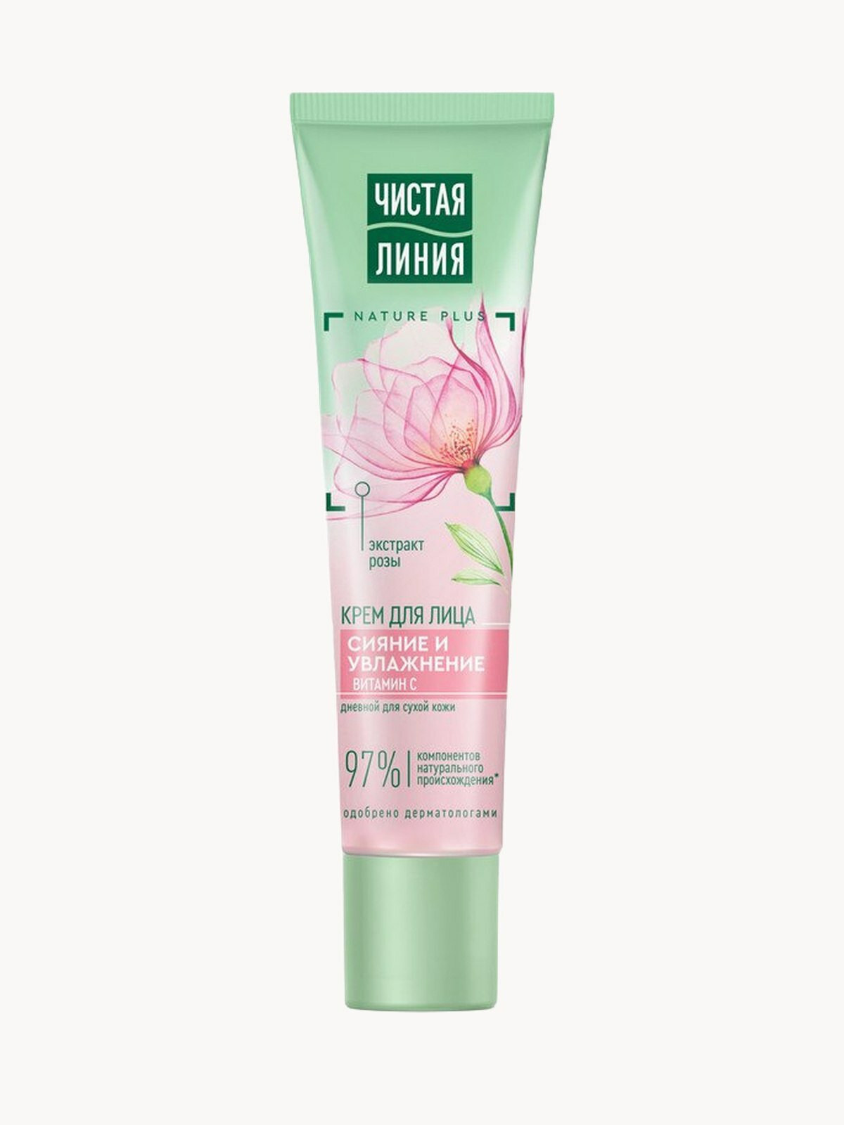 Чистая Линия Крем для лица дневной для сухой кожи лица Лепестки роз 40 мл