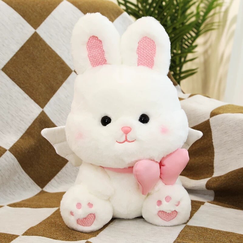 Мягкая игрушка-кролик Setudu Cute Pet Angel с бантиком, белый кролик, плюшевая кукла, подарок для девочки