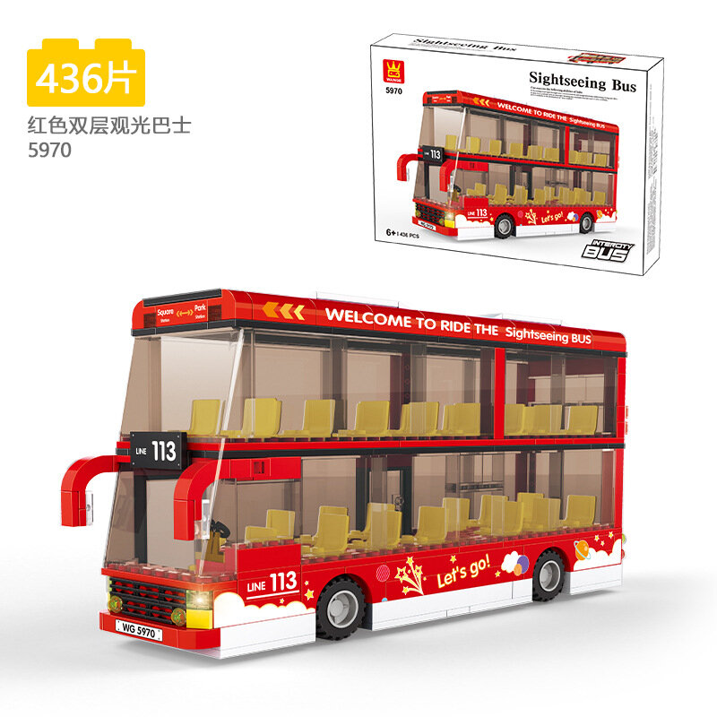 Конструктор из блоков для сборки автобусов, школьных автобусов, грузовиков и грузовых фургонов.