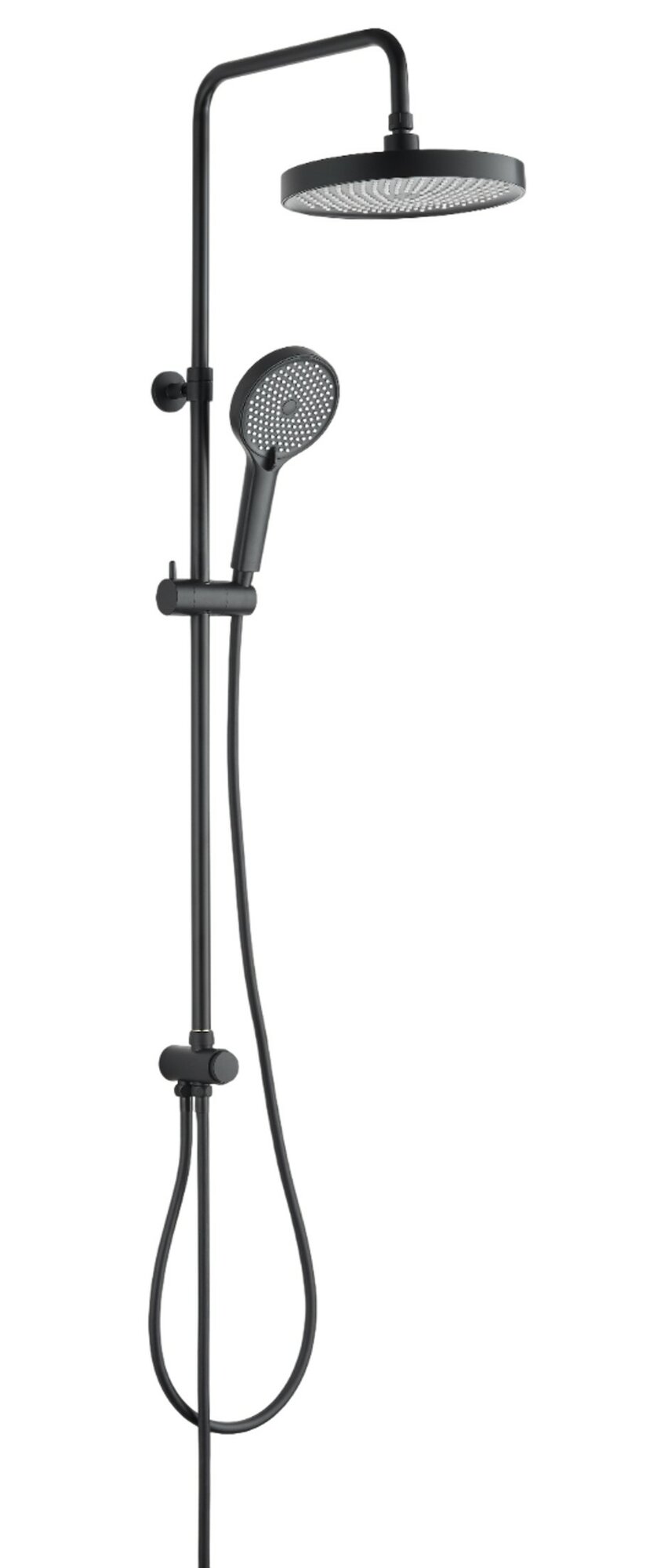 Душевая система с телескопической штангой и полкой VST1000-7Black, черная