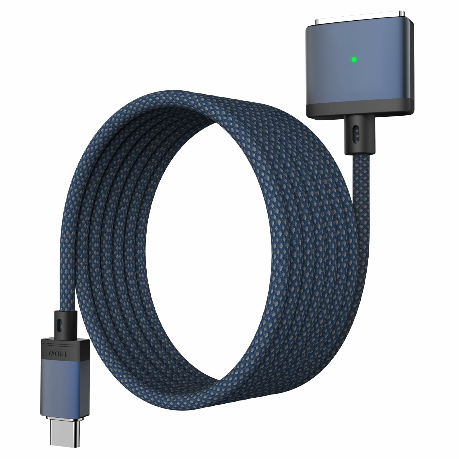 MagSafeLink 3 - Кабель USB-C Магнитный 140W для MacBook Pro M3/M2 и Air M2, длина 2 метра, материал нейлоновый плетёный с силиконовым чехлом, совместимость MacBook Pro (14/16", M2, 2023), MacBook Air (M2, 2022), MacBook Pro (14/16", 2021), модели A2779,