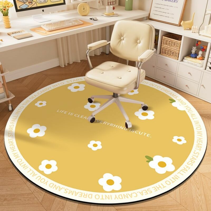 Круглый коврик из диатомитовой земли для кабинета, коврик для гостиной, стул для учебы, подставка для ног компьютерного стула, коврик для офисного стула в спальне