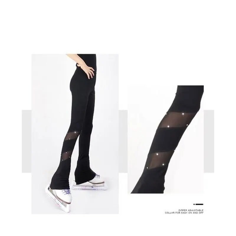 Тренировочные брюки для фигурного катания из полиэстера Черный, 155-165cm, черный