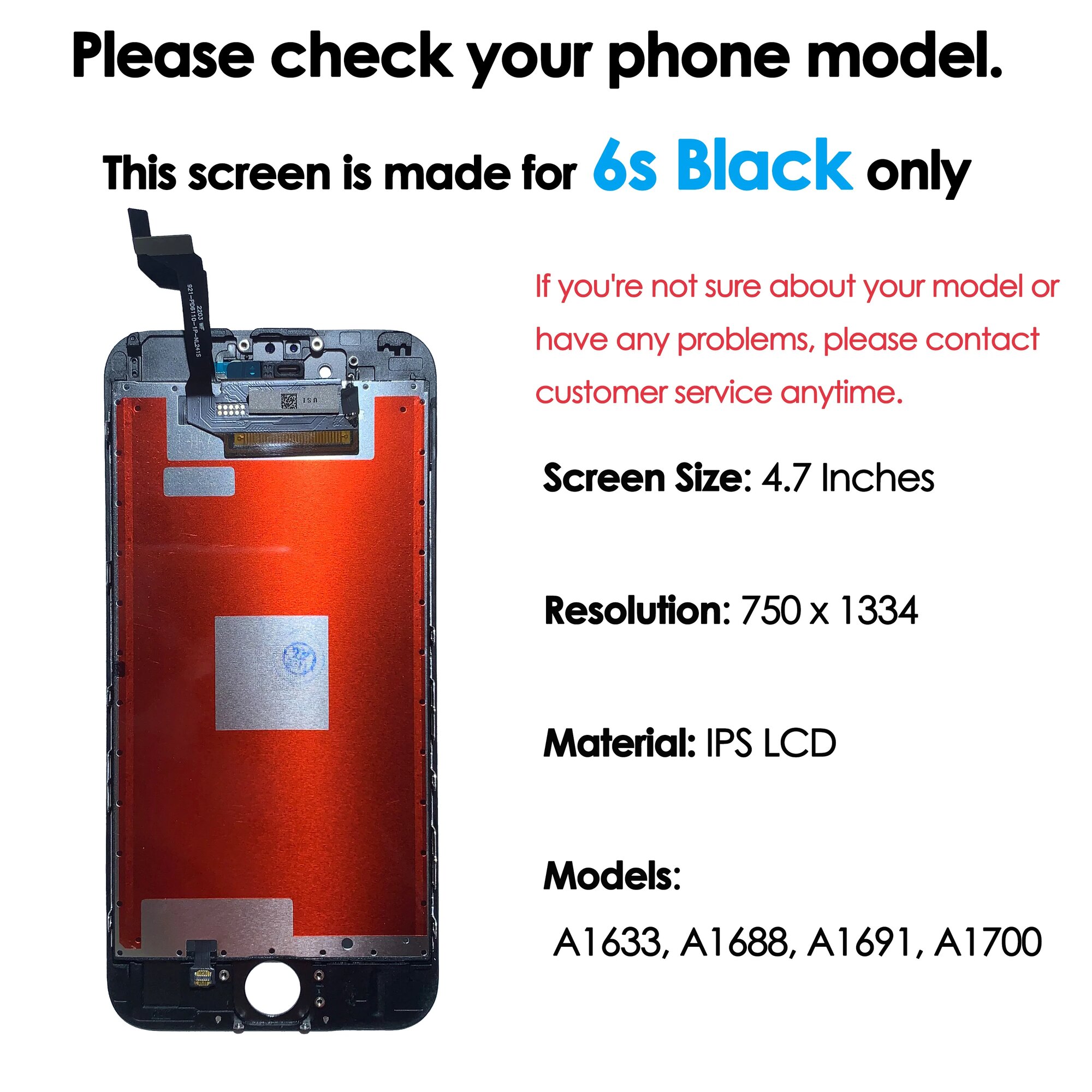 Гарантия 180 дней ЖК-дисплей для Iphone 6s, замена экрана телефона, мобильный дисплей, сенсорный дигитайзер в сборе, запасные части, оптовый комплект