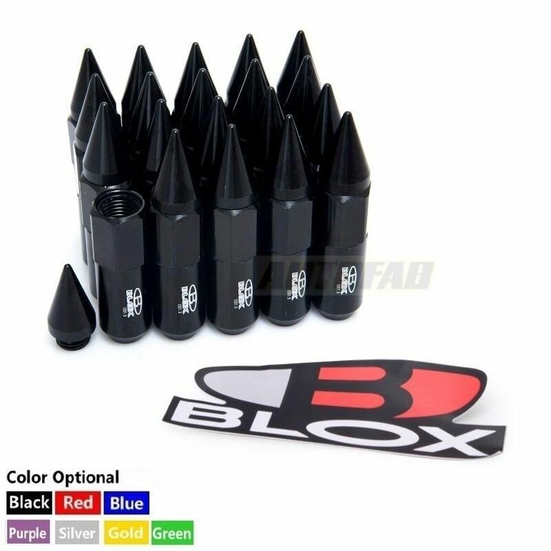 Гайки колёсные BLOX М12x1.5 длина 90мм наконечник пуля (20 шт)черный