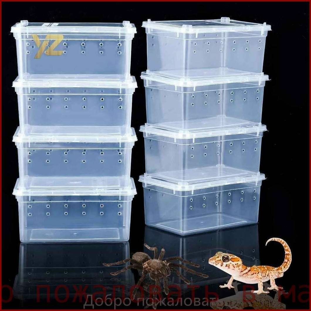 8 шт. террариумы для пауков, коробка для разведения рептилий, пауков, скорпионов, многоножек 19*12.5*7.5cm
