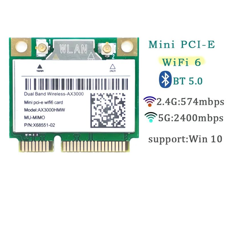 Беспроводной адаптер Wi-Fi 6E AX210HMW WTXUP для игрового ноутбука AX200HMW