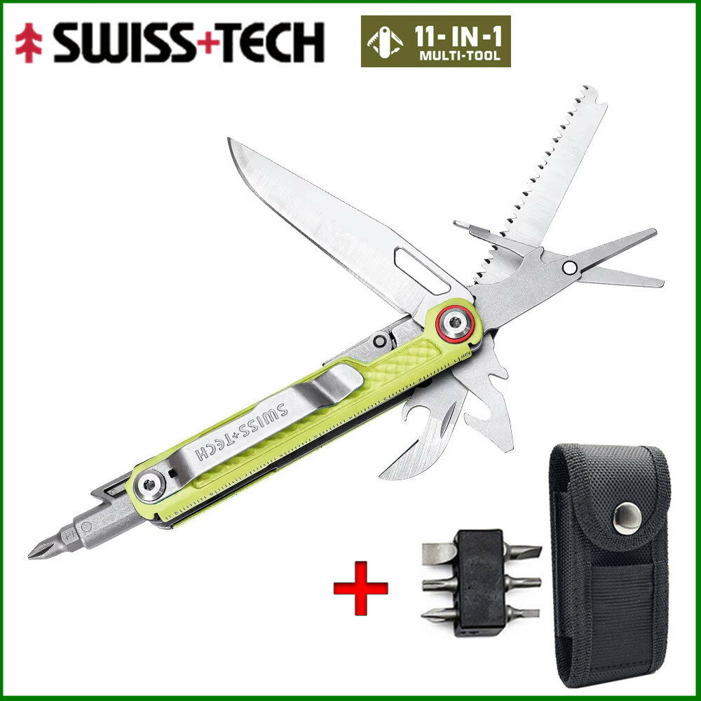 Многофункциональный нож Swiss Tech для выживания на природе, складные портативные ножницы, EDC, аварийное снаряжение