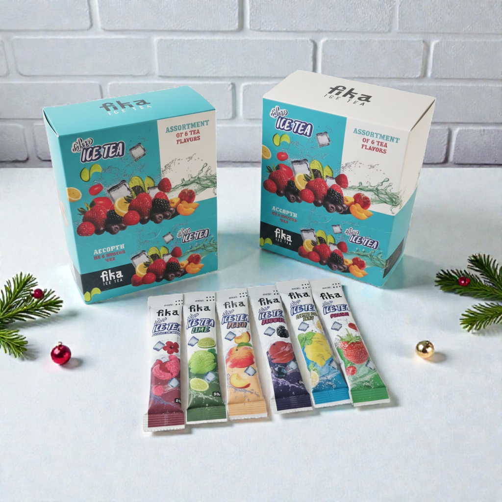 Чай растворимый Fika Deluxe "Ассорти", в пакетиках, 24шт. холодный и горячий, Армения