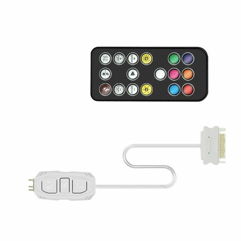 Комплект контроллера ARGB с пультом дистанционного управления на 17 клавиш, блоком питания SATAs для вентиляторов PC RGBs, концентратором компьютерных 5V 3PIN