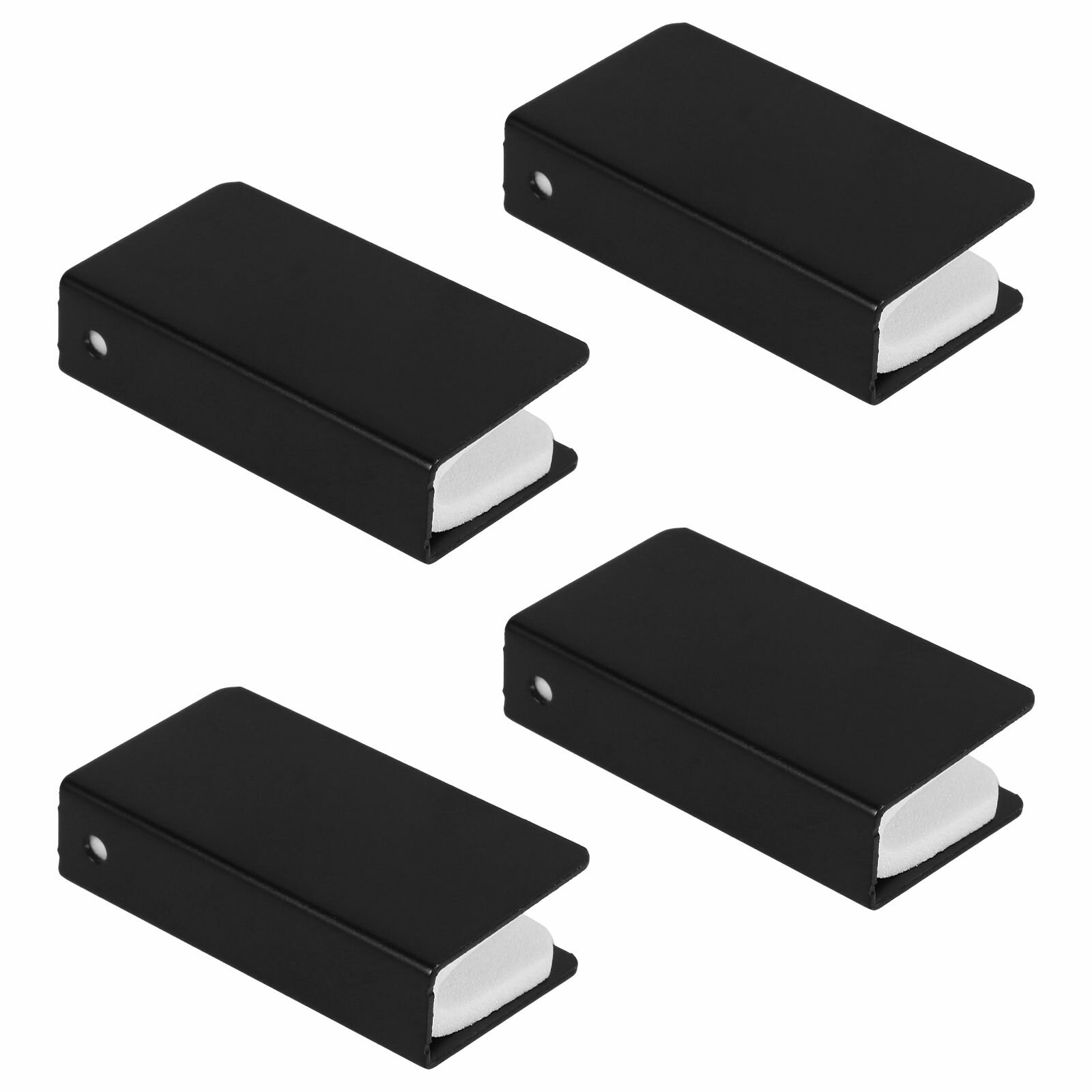 Зажим-Клипса Для Стеклянных Дверей, Современный Стиль, Черный, Из Нержавеющей Стали, 4шт