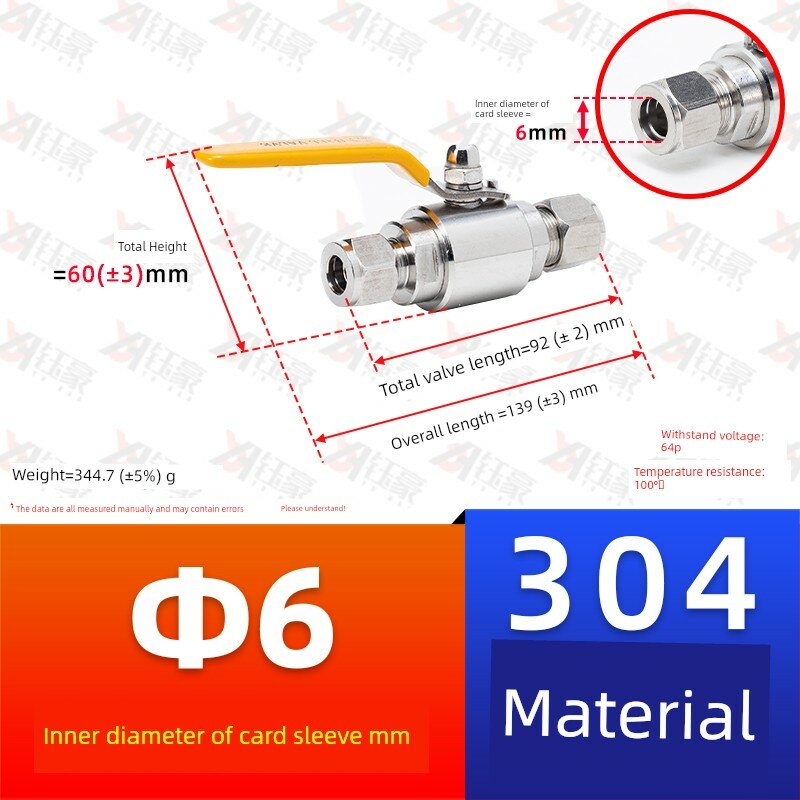 Шаровой кран из нержавеющей стали 304 с двойным сильфоном, тип QGY1, высоконапорный, для трубопроводов приборов 64P,
