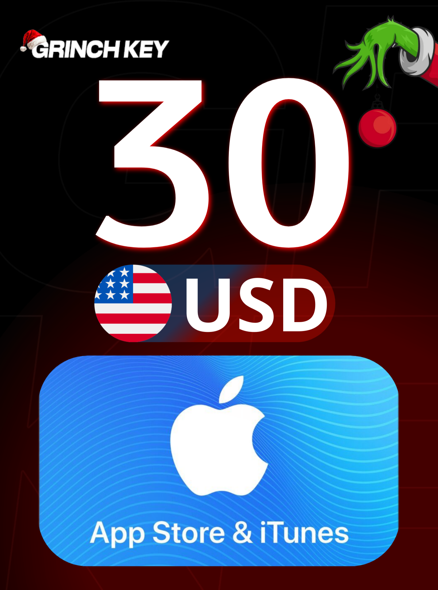 Подарочная карта Apple | Пополнение App Store&iTunes (Apple ID) | Apple Gift Card на 30$ Долларов