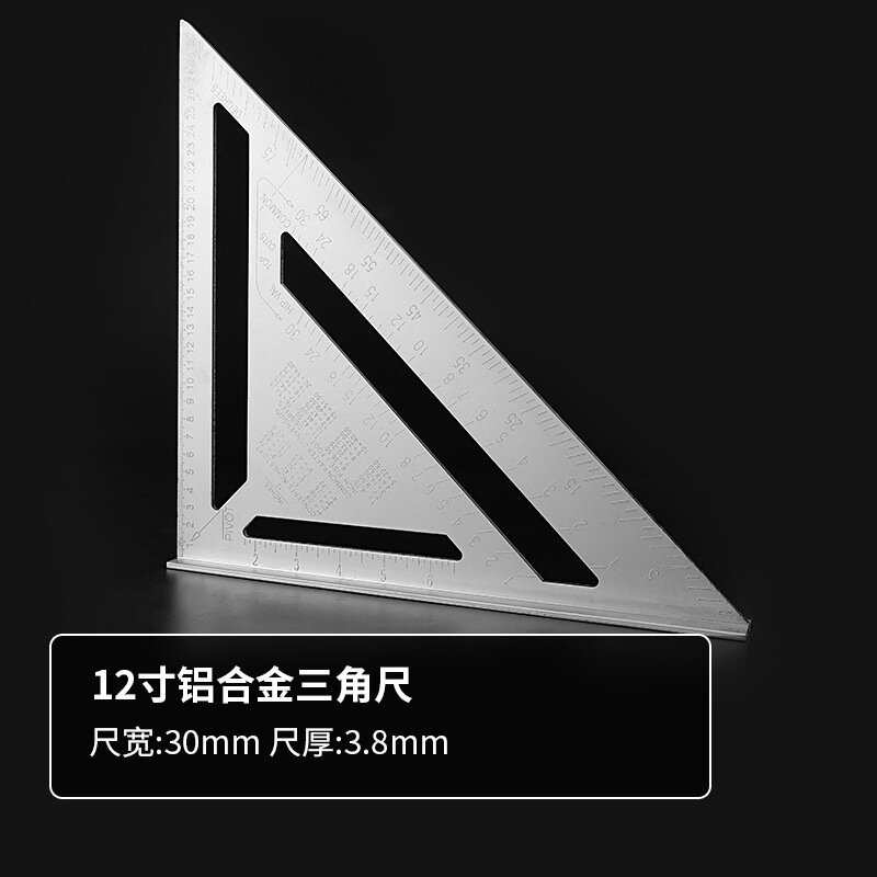 Утолщенная прямоугольная линейка, многофункциональная, 90 градусов, регулируемая угловая линейка, высокоточная нержавеющая сталь, треугольная линейка для столярных работ