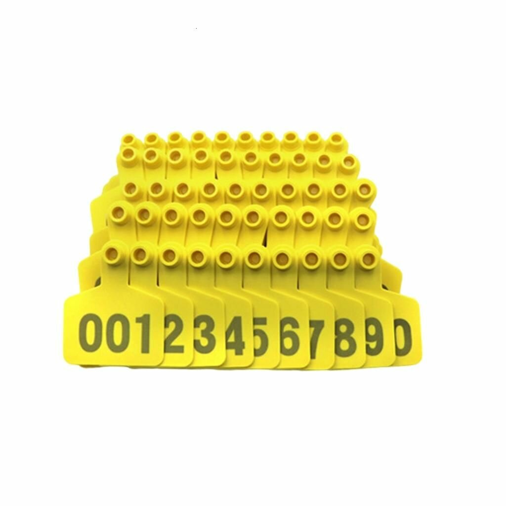 Бирки с номерами 001-100 для идентификации крупного рогатого скота на ферме, I