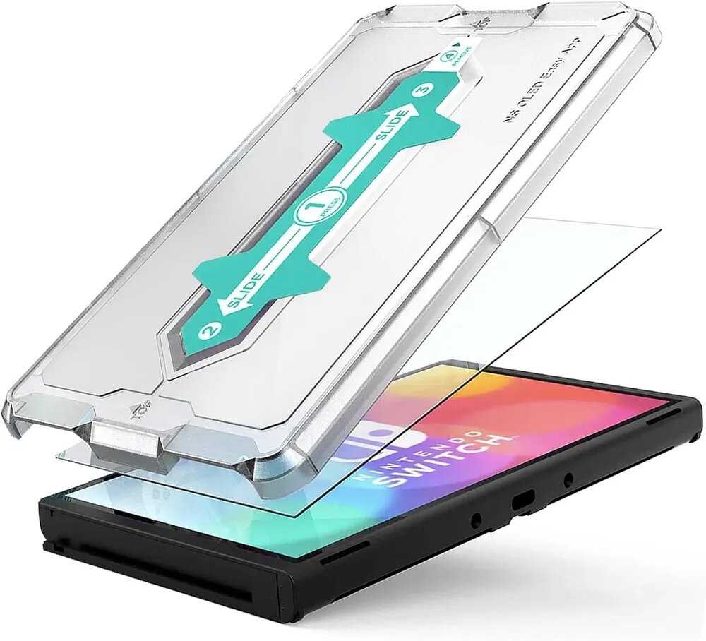 Защитная пленка из закаленного стекла для Nintendo Switch OLED 7 и Nintendo Switch 6.2", автоматическая калибровка, Защита от царапин, не содержит пузырьков