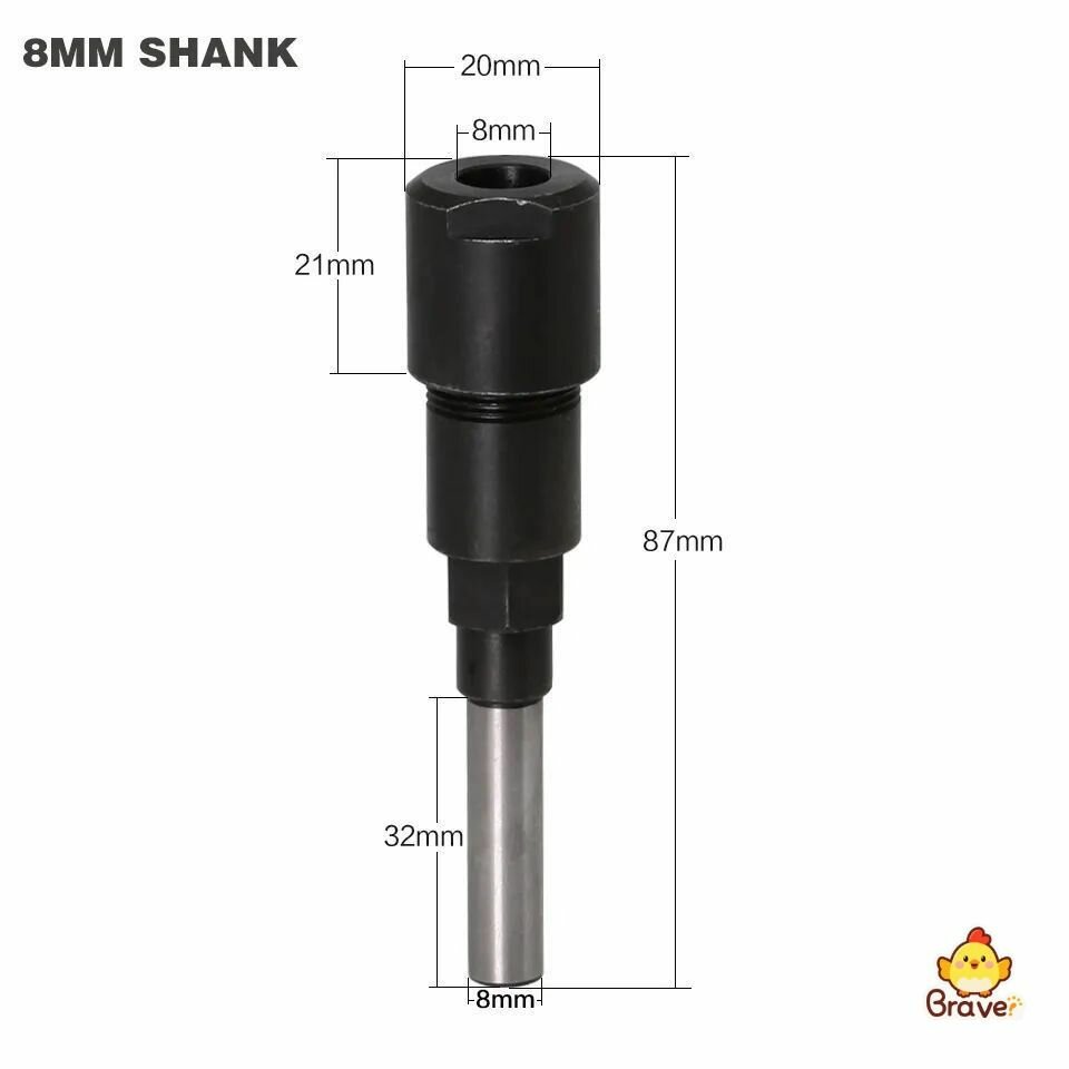 Удлинитель для фрез 8 мм до 8 мм-Peng-3.3cxj-yan