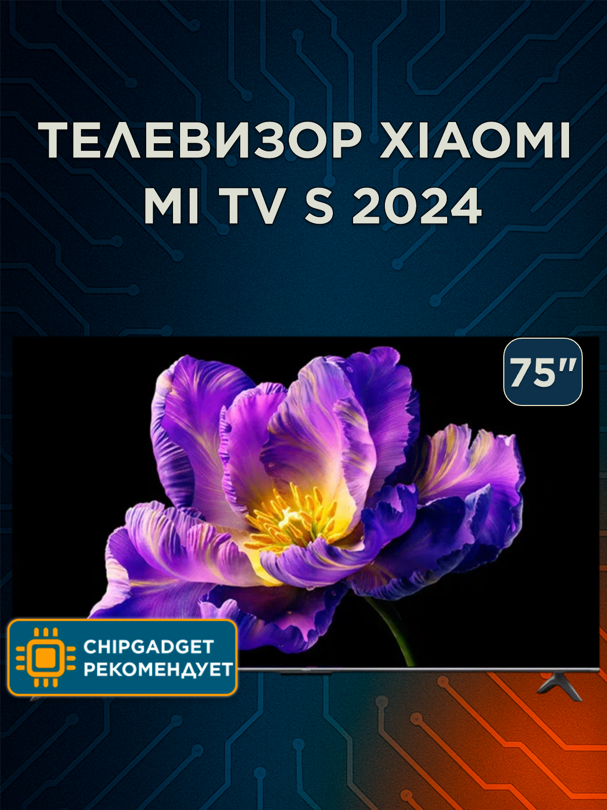 Телевизор Xiaomi Mi TV S Mini LED 75 144HZ, 2024, IPS, 3840*2160, черный