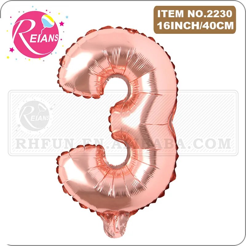 Набор фольгированных цифр REIANS 16 дюймов розовая золото 2230 16INCH Rose 3