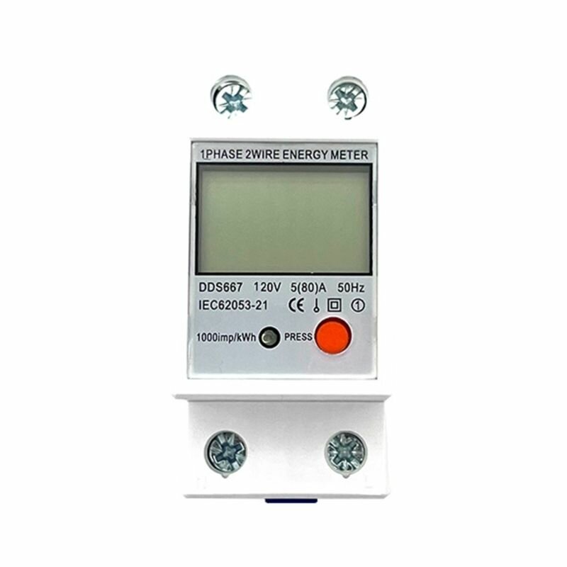 Счетчик электроэнергии на DIN-рейке, монитор потребления ваттметра, мощность, кВтч, дисплей усилителя мощности, 1 фазный мультиметр