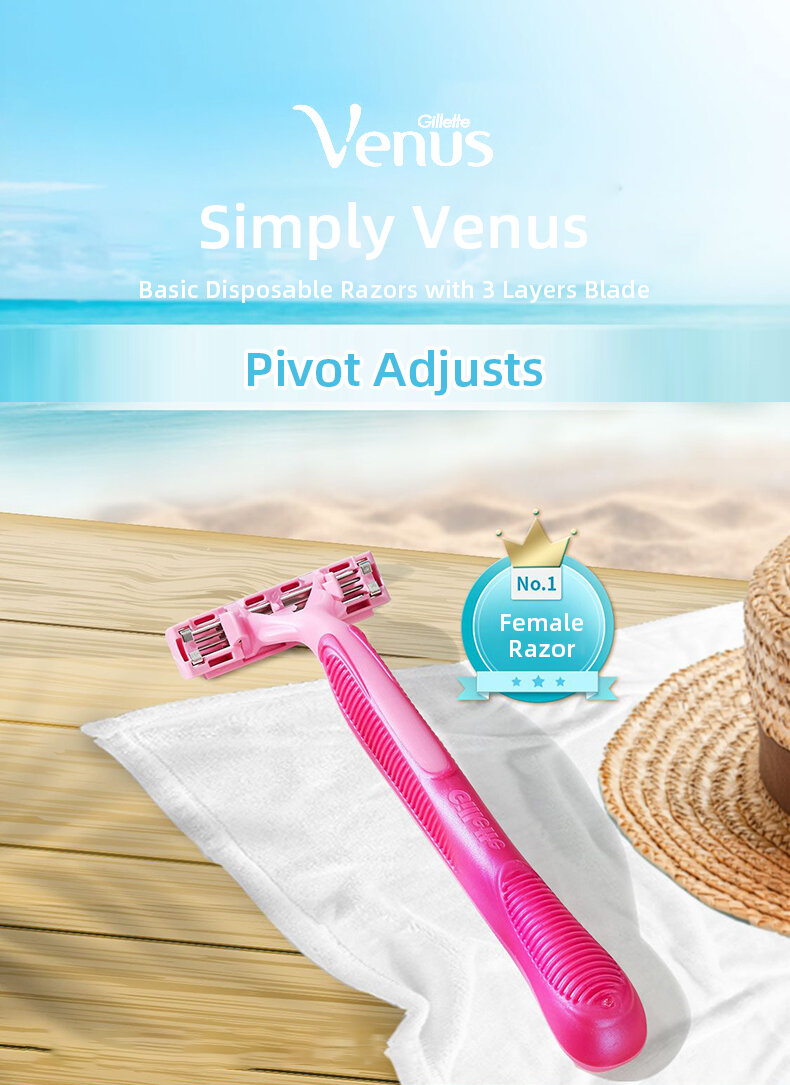 Набор одноразовых ножей для бритья Gillette "Venus", 3-слойное лезвие, 4шт