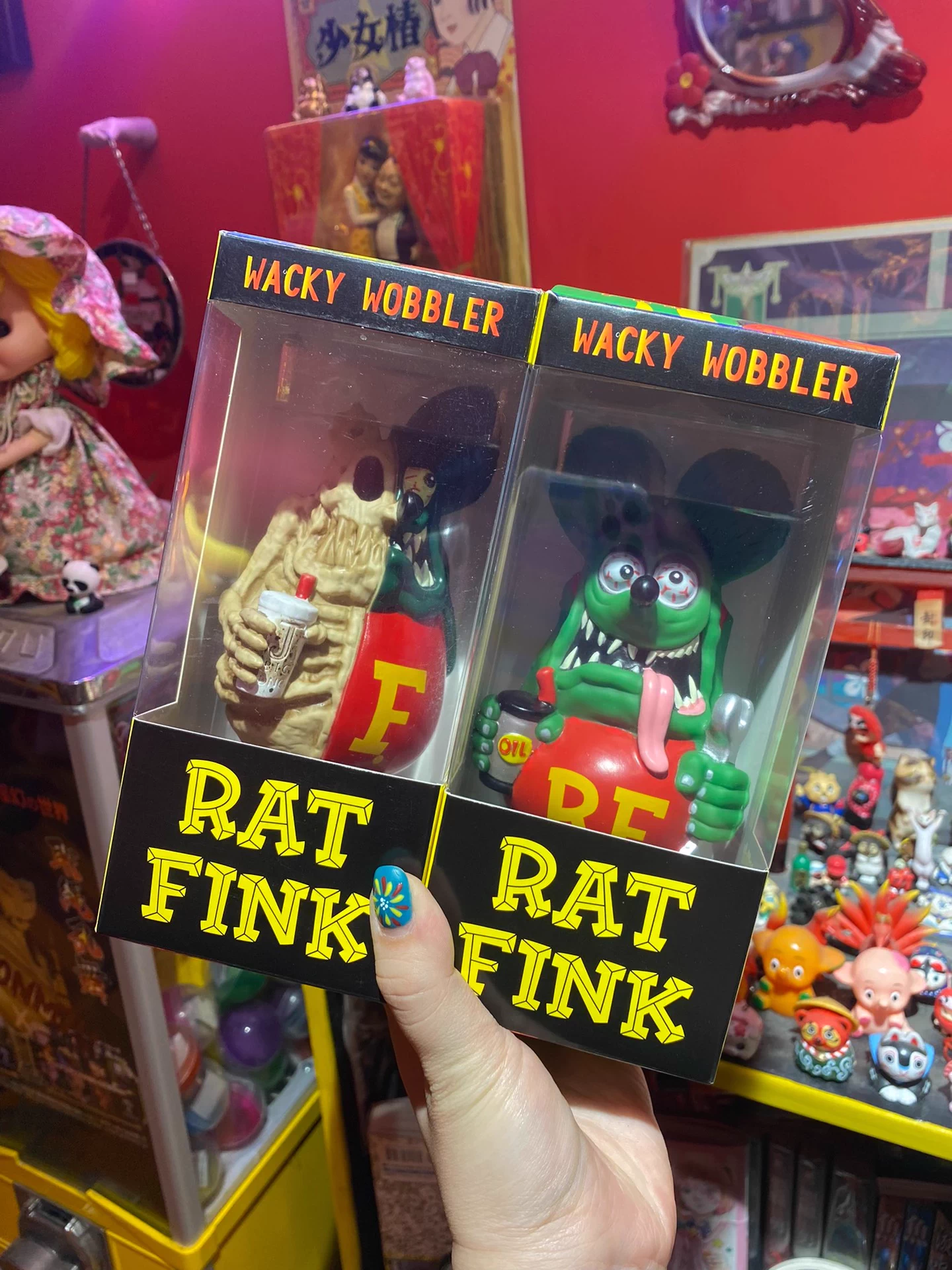 Набор качелей Wacky Wobbler Rat Fink (2 шт.) — ретро субкультурный набор коллекционных фигурок