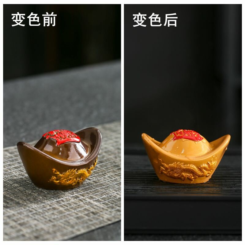 Чайный домик, золотой слиток, меняющий цвет, чайный столик, поднос для чая, персонализированный, привлекающий богатство, национальный тренд, креативное премиальное украшение, которое можно развивать