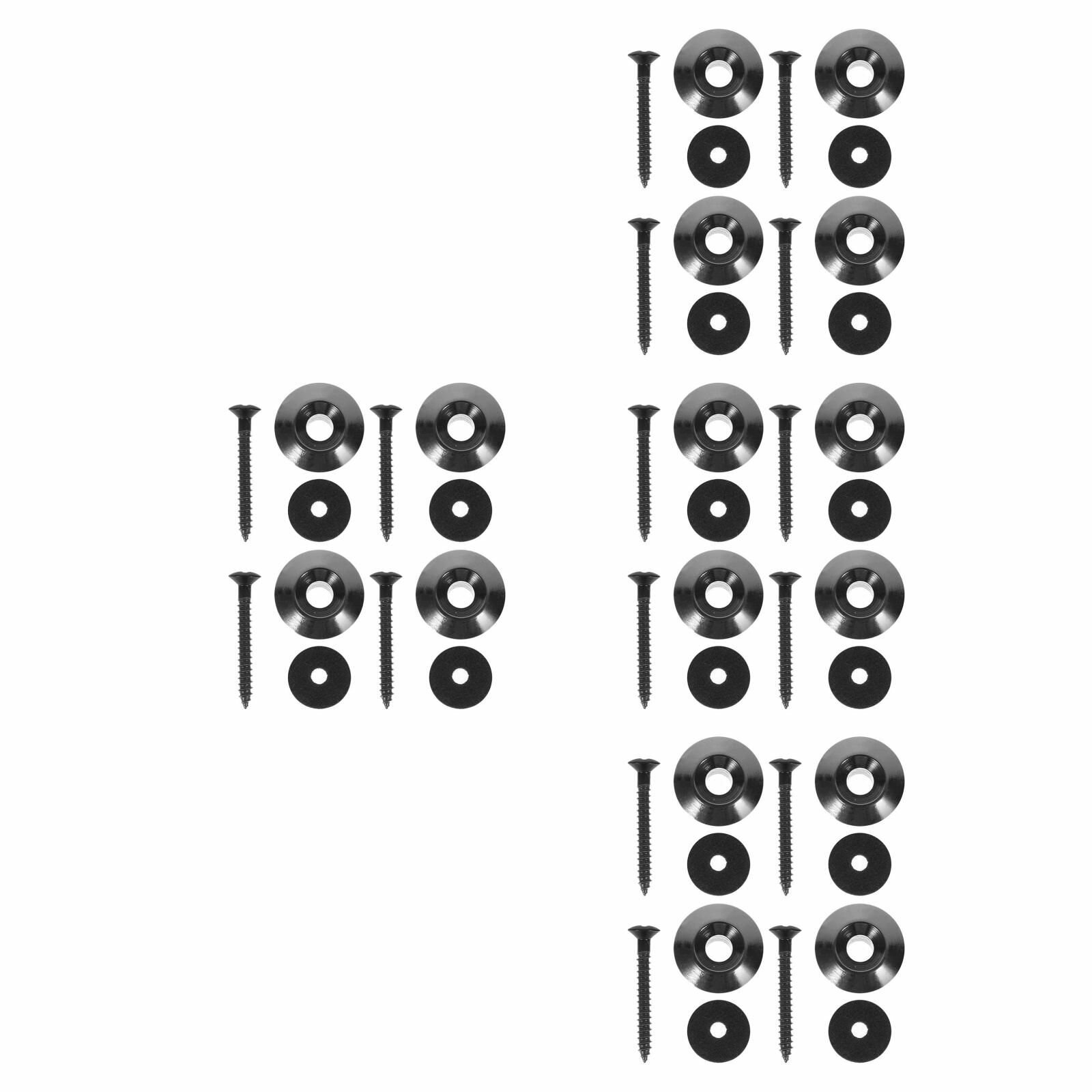 Набор из 4 медных кнопок с противоскользящей грибовидной головкой для ремня гитары, черные, с крепежом для гитары