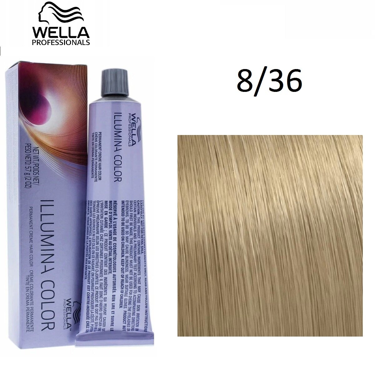 Wella Professionals Крем-краска для волос 8/36 ILLUMINA COLOR светлый блондин фиолетовый 60мл