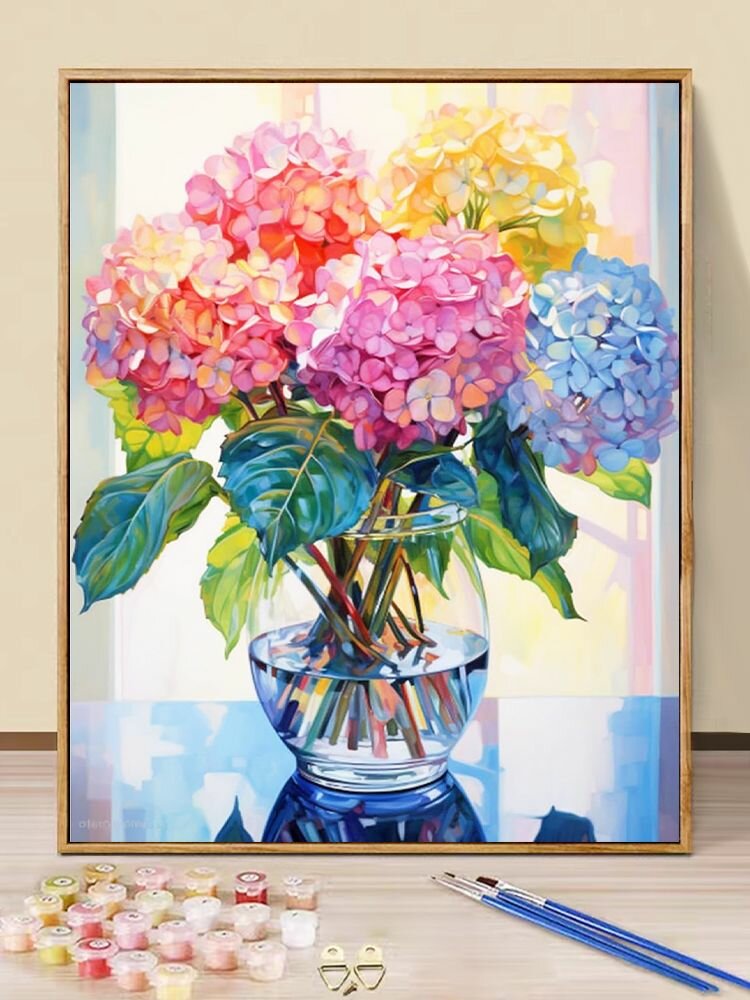 Картина по номерам для взрослых начинающих, цветок, цветной холст, 40x50см, Без рамки