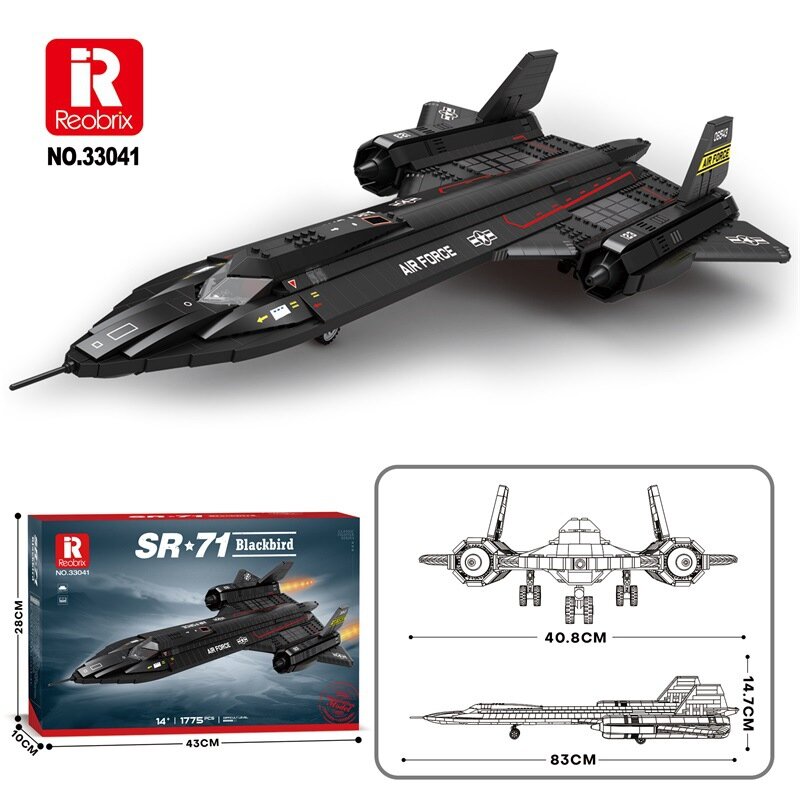 Набор 33041 SR-71 Blackbird, самолет для сборки, образовательная игрушка с 530+ деталями