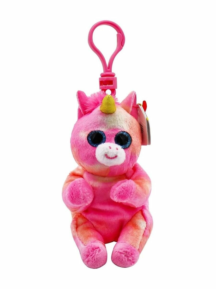 TY Игрушка-брелок Скайлар розовый единорог, 10 см