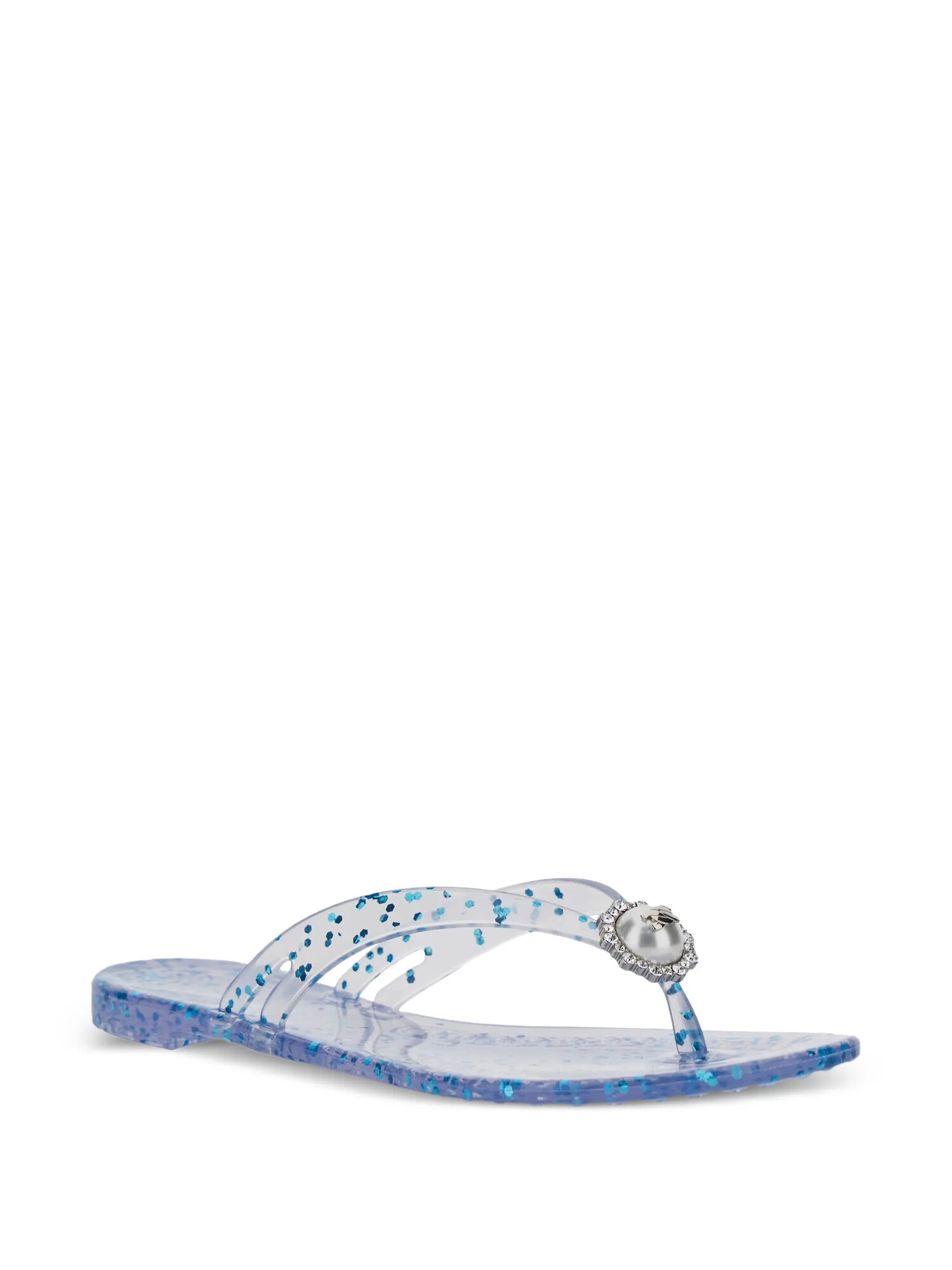 Шлёпанцы Casadei Embellished flip-flops, размер 38, white — фото 1