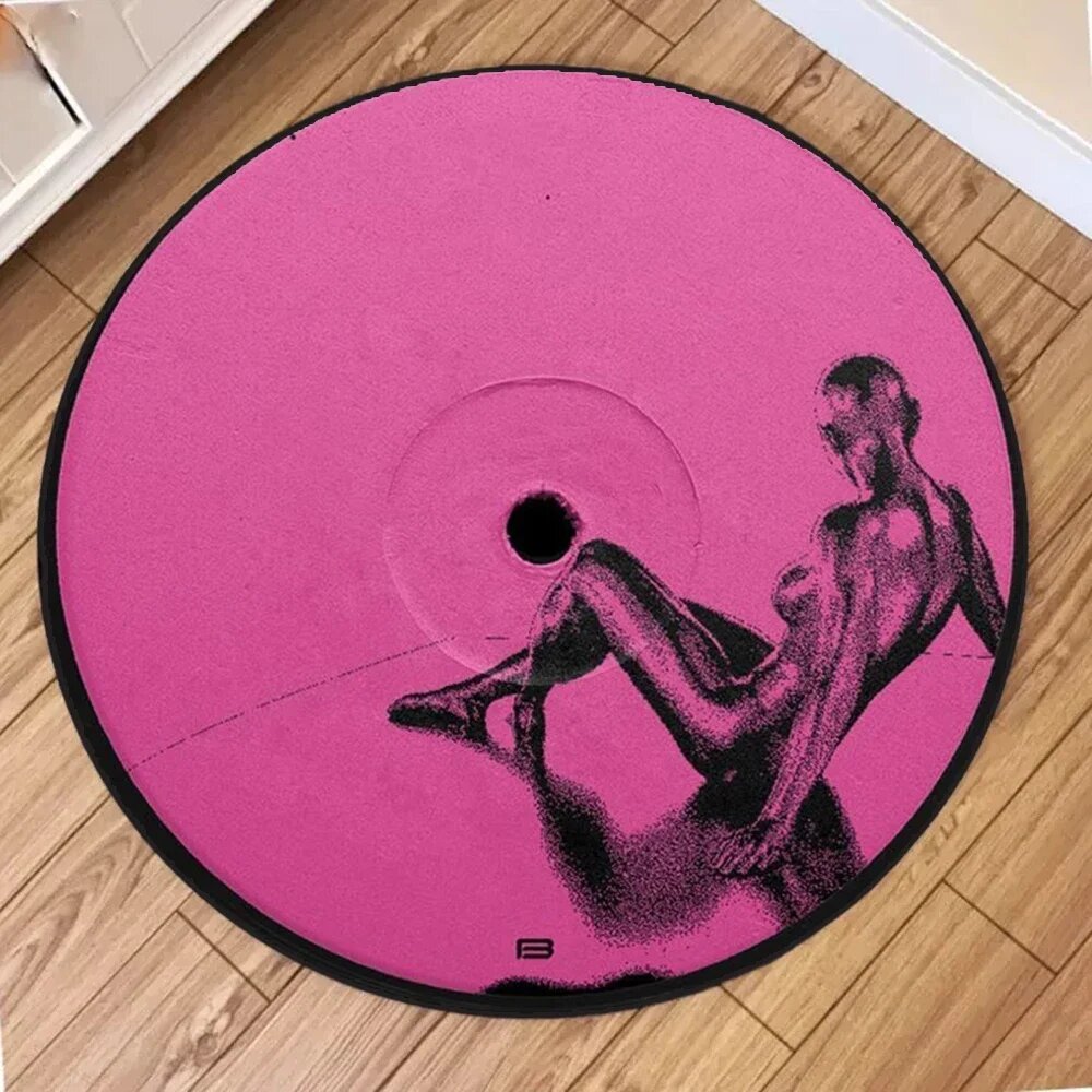 Круглый ковролин из полиэстера 60 см Розовый, Diameter 100cm(39in), HJJ5-2503210501723