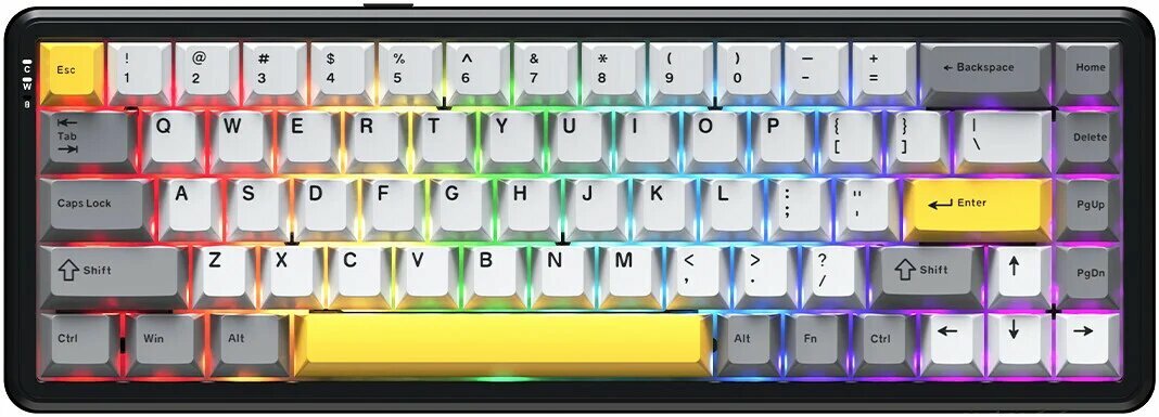 Клавиатура Ajazz AK680 Max (8+1K), игровая, механическая, USB-A/радио (USB-A)/Bluetooth, подсветка, кириллица