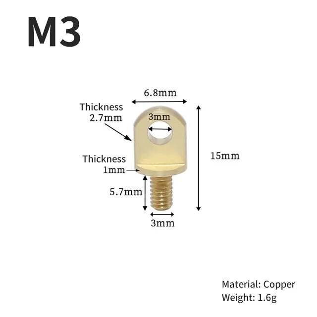 Кольцевые винты из латуни M3-M10 10PCS, M3