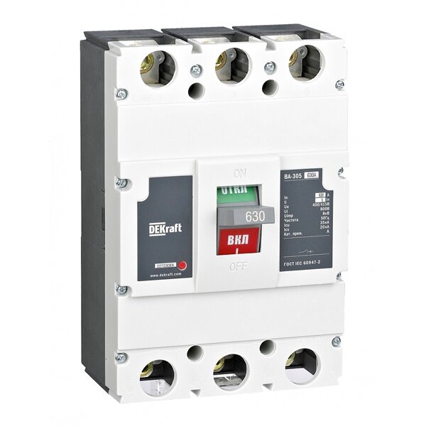 Силов. автомат. выкл. 3-пол. (3P) 800А 35кА 5In ВА-306L DEKraft
