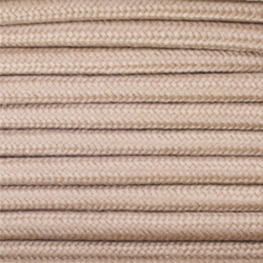 Электрический ретро провод круглый в тканевой оплетке 3х1,5, капучино, 10м