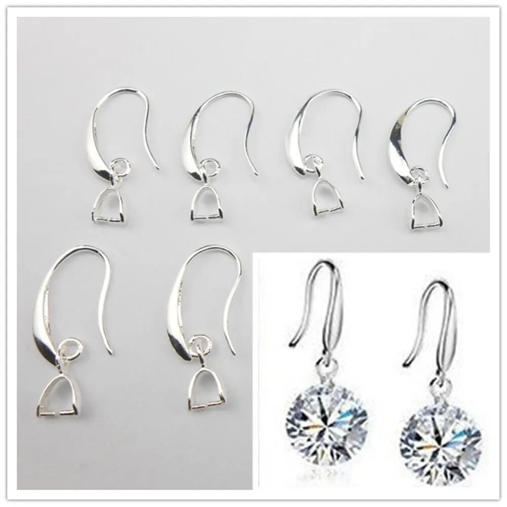 Зажимы для сережек из серебра 925, 20PCS