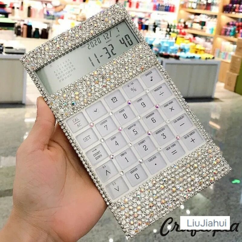 Калькулятор Со Стразами, Стандартный Настольный С ЖК-Дисплеем