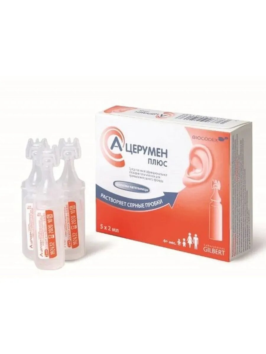 А-церумен плюс ср-во д/промыв ушного прох 2 мл 5 шт. ф-1уп.