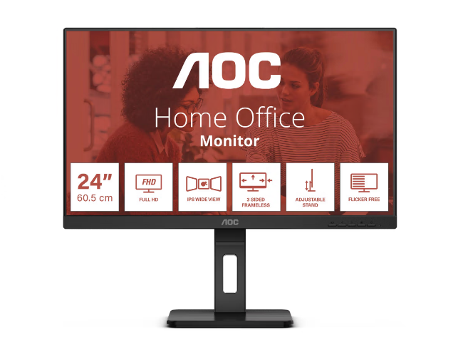 Монитор AOC 23,8" 24E3QAF 16:9, IPS, FHD, 4ms, 300cd, 75Hz, VGA, HDMI, DP, SPK, HAS