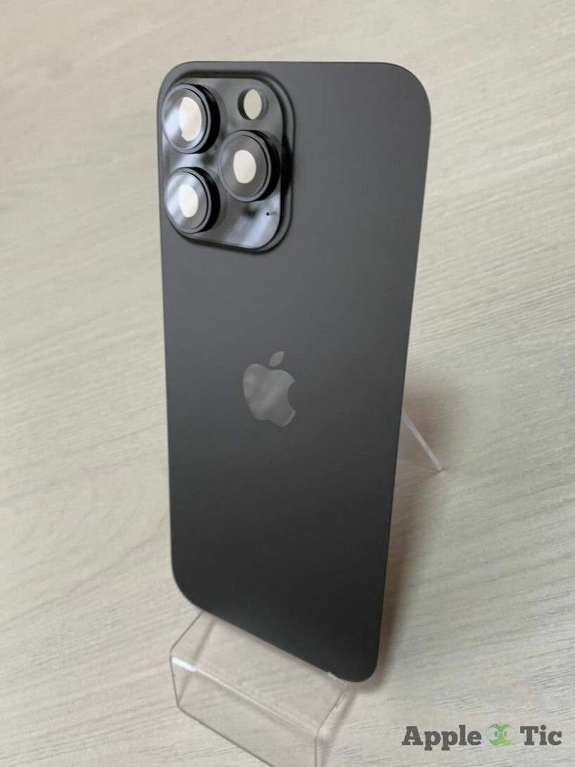 Задняя крышка iPhone 16 Pro Max в сборе с окошками камеры (Black Titanium) чёрная