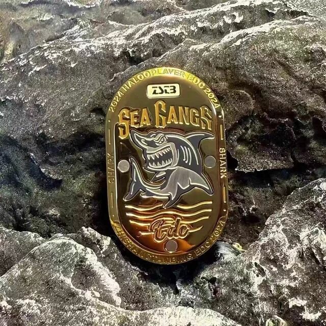 Антистресс-той Sea Shark 2.0 EDC — стальной фиджет-пуш с магнитным ротором, игрушка для снятия стресса.